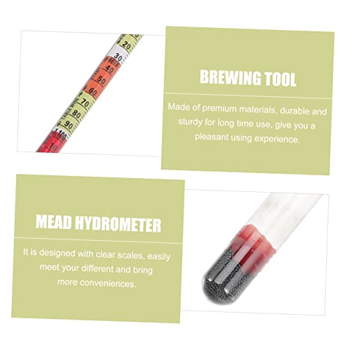 FUNOMOCYA 2 Sets American Attenuation Meter Measuring Cylinder Distilling Moonshine Alcoholmeter Brewing Hydrometer Beer Hydrometer Triple Scale Hydrometer Tester Mead Hydrometer Glass