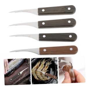 LABRIMP 4pcs Shrimp Cutter Ergonomic Shrimp Cleaner Household Fish Scaler Fish Tool Convenient Shrimp Peeler Ergonomic Fish Scaler Shrimp Opener Shrimp Tool Stainless Steel