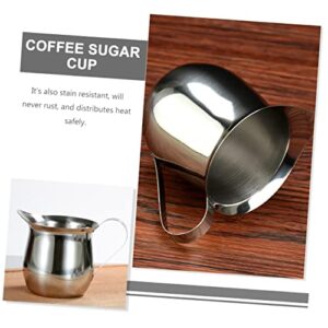 COLLBATH Stainless Steel Milk Cup Tea Fairness Cup Espresso Machine Coffee Creamer Cream Frothing Cups Sauce Jug Pitcher Espresso Shots Steaming Pitcher Creme De Menthe Syrup Bar Cup Silver