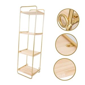 CORHAD Wall Shelf Wall Mounted Floating Shelves Bookshelves Wall Mounted Picture Ledge Shelf Multi-Layer Storage Mounted Shelf Gold Trim Storage Shelves Golden Frame Shelf Board