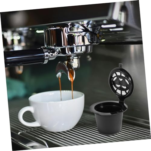 PRETYZOOM Coffee Filter Cup Coffee Espresso Powder Filter Refillable Tea Filter Espresso Maker Filter Coffee Dripper Strainer Espresso Filter Basket Coffee Supplies Black Stainless Steel