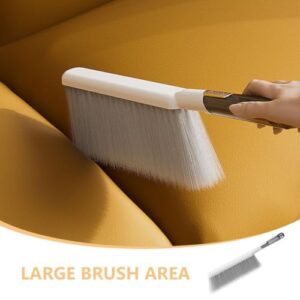 BUTIFULSIC Plastic Dust Brush Hand Broom Bench Brush with Long Handle Whisk Broom Soft Bristle Brush for Counter Bed Sofa Car Fireplace Clothes Household Cleaning