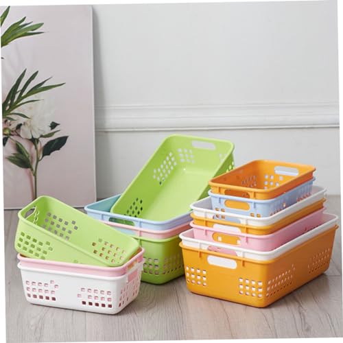 FONDOTIN 4pcs Plastic Storage Basket Storage Bins Laundry Basket Storage Baskets for Shelves Small Plastic Boxes Bathroom Organizer Washing Basket Plastic Basket for Organizing Pp