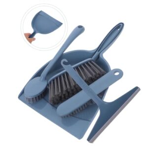 Anneome 1 Set Mini Broom Set Dust Pan Handheld Broom Crevice Cleaning Brush Hand Broom Brush Gaps Cleaning Brush Whisk Broom Small Handle Desk Brooms Small Brush and Dustpan Pp Blue