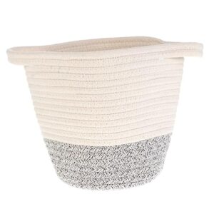 whamvox 1pc woven storage basket wicker storage toy baskets woven baskets knitting rope basket storage bins for toys rope storage baskets toy storage bin basket white cotton rope