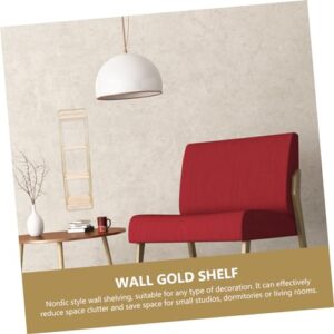 CORHAD Wall Shelf Wall Mounted Floating Shelves Bookshelves Wall Mounted Picture Ledge Shelf Multi-Layer Storage Mounted Shelf Gold Trim Storage Shelves Golden Frame Shelf Board