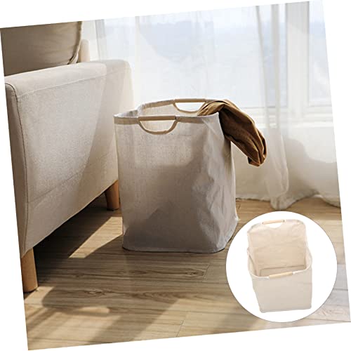 QUMIIRITY Laundry Basket Storage Pouch Foldable Laundry Hamper Storage Basket Dirty Laundry Travel Bag Laundry Hamper with Handle Foldable Laundry Rack Nursery Hamper Container Pe Film Beige