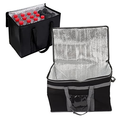 Insulated Bag, 38L Large Capacity, Reusable Cooler Bag with 2 Handles. Keep Food New, Exquisite for Grocery Shopping, Picnics, and Delivery