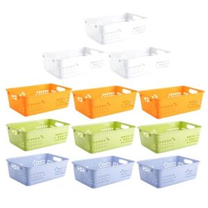 fondotin 4pcs plastic storage basket storage bins laundry basket storage baskets for shelves small plastic boxes bathroom organizer washing basket plastic basket for organizing pp