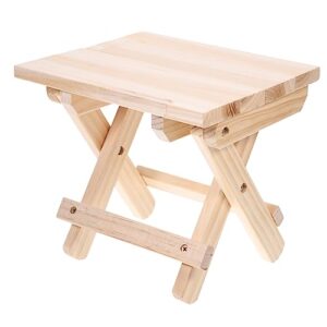 cabilock 1pc solid wood stool bathroom footstool anti slip stool non skid foot stool camping stool chair toilet stool fold out chair step stools for entryway bench square stool wooden