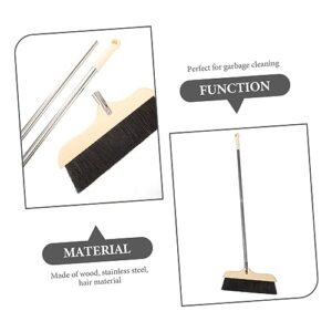 COOLHIYA Floor Wiper Sweeping Brush Hair Cleaning Broom Home Cleaning Broom Long Handle Umbrella Straws Heavy Duty Broom Floor Cleaning Broom Household Supplies Dust Broom Solid Wood Handle