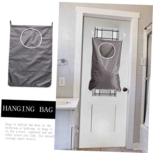 HOOTNEE 1pc Storage Bag Hanging Hamper Door-hanging Bag Multifunctional Bag Door Hanging Laundry Bag Back of Door Laundry Bag Oxford Pouch Hanging Laundry Basket Oxford Fabric Dark Grey