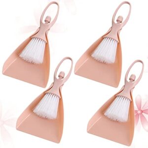 4 Sets Household Supplies Dustpan Gadget Whisk Brooms Cleaning Brushes Mini Broom Cleaning Utensils Lecrueset Pans Dust Pan and Brush Hand Broom Desktop Cleaner Cleaning Tools Pink BUTIFULSIC