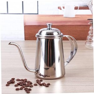 COLLBATH 1pcs Stainless Steel Water Jar Gooseneck Kettle Long Mouth Teapot Drip Kettle Espresso Kettle Espresso Coffee Maker Long Mouth Water Jar Narrow Spout Coffee Pot Water Jugs Machines