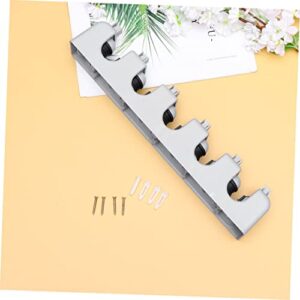 GLSTOY Mop Rack Mop Storage Shelf Broom Hanger Wall Mount Broom Holder Cleaning Tools Organizer Toilet Brush Holder Cleaning Tool Hooks Mop Organizer Clip Broom Storage Hanger Hooks Grey