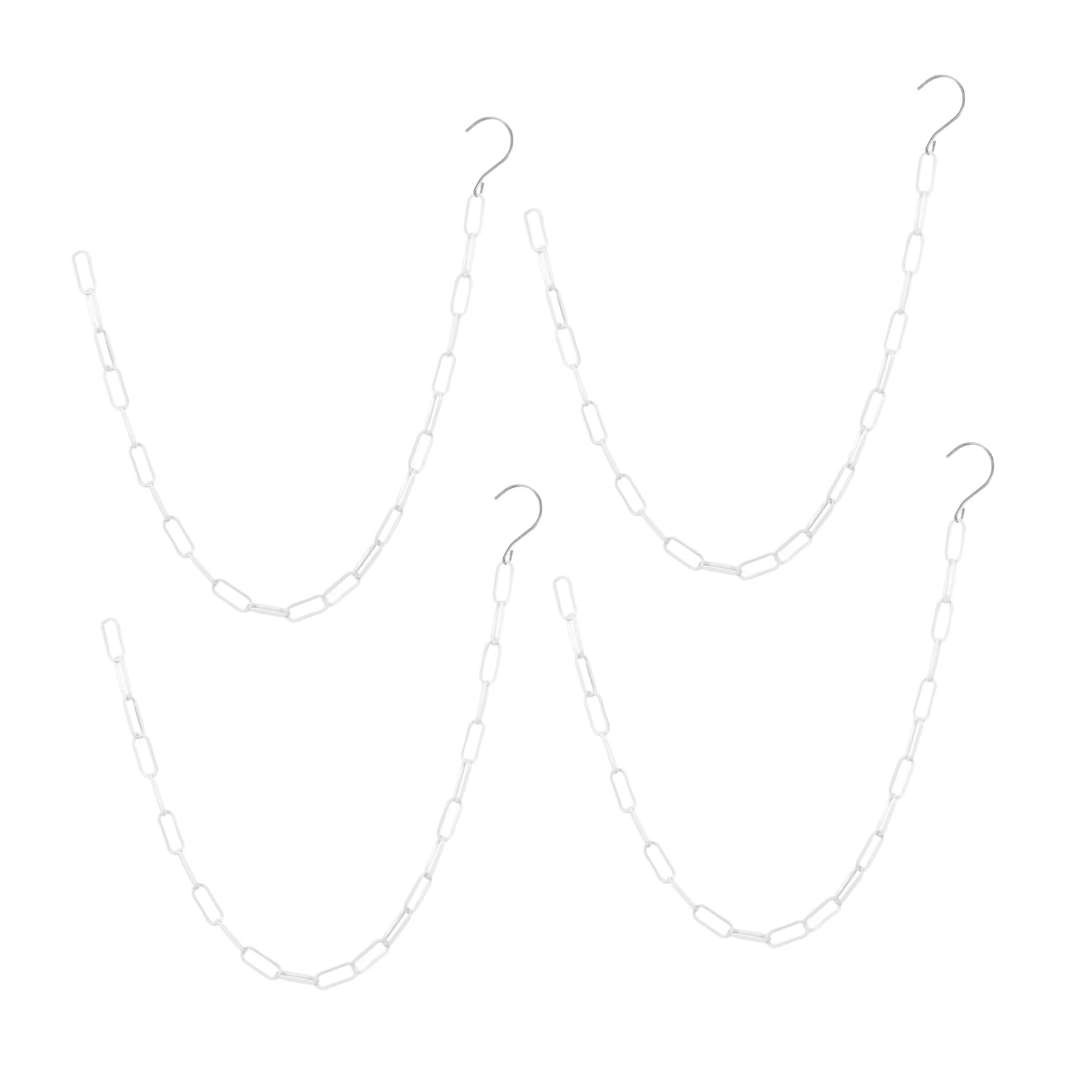 BUGUUYO 4pcs Clothes Hanging Chain Hangers Clothes Rack Clothes Hanger Connector Coat Hanging Chain Clothing Line Chain Link Cloth Plastic Chain for Clothes Hanger Indoor Clothesline White