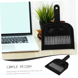 Luxshiny 1 Set Broom Dustpan Set Detailing Brush Cars Brooms Automotive Auto Car Desk Cleaner Brush Car Gaps Brush Cleaning Small Dustpan Multi-Function Whisk Broom Mini Broom Black Plastic