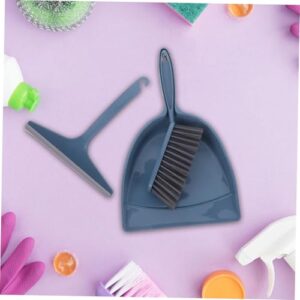 Anneome 1 Set Mini Broom Set Dust Pan Handheld Broom Crevice Cleaning Brush Hand Broom Brush Gaps Cleaning Brush Whisk Broom Small Handle Desk Brooms Small Brush and Dustpan Pp Blue