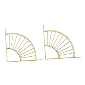 pretyzoom 2pcs one-word partition bracket gold decor wall mounted shelf decorative corner brackets shelf for corner wall shelf brakets shape shelving brackets bling decor golden metal