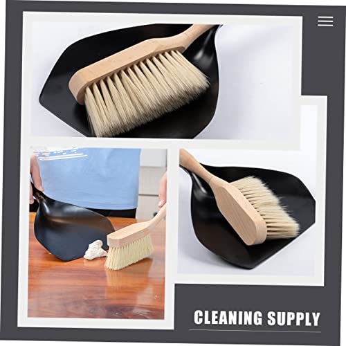 COOLHIYA 1 Set Desktop Broom Portable Brush Dustpan Household Dust Pan Garbage Shovel Cleaning Shovel Char Shovel Handheld Broom Mini Brush Whisk Broom Pan Small Broom and Dust Brush Iron