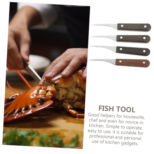 LABRIMP 4pcs Shrimp Cutter Ergonomic Shrimp Cleaner Household Fish Scaler Fish Tool Convenient Shrimp Peeler Ergonomic Fish Scaler Shrimp Opener Shrimp Tool Stainless Steel