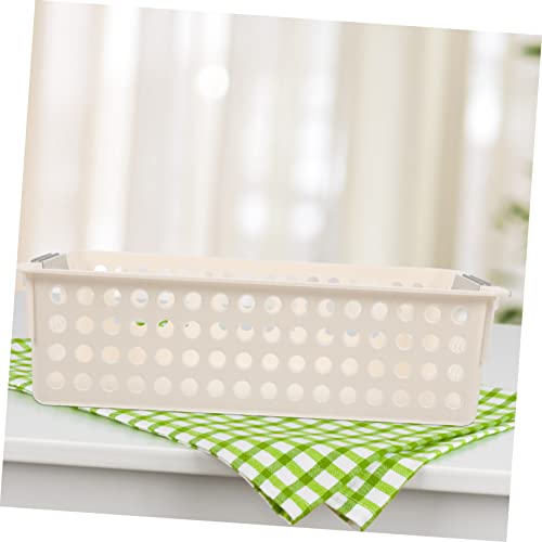 GREENADSCAPE Hardware Storage Box Desktop File Holder Basket for Office Desktop Storage Baskets Art Baskets for Makeup Display Basket Storage Baskets for Shelves Toy Baskets Pp White