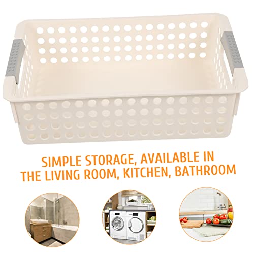 GREENADSCAPE Hardware Storage Box Desktop File Holder Basket for Office Desktop Storage Baskets Art Baskets for Makeup Display Basket Storage Baskets for Shelves Toy Baskets Pp White