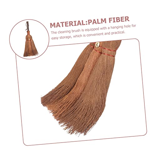 Healeved Brown Silk Broom Decorative Brooms Household Palm Broom Hand Whisk Mini Whisk Broom Escoba Chinese Decor Household Duster Wizard Broom Home Cleaning Broom Brush Asian Brown Hair