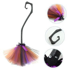 FOYTOKI Broom Ornament Broom Stick Halloween Witches Broomstick Halloween Props That Moves Witch Prop Witch Supplies Halloween Broomstick Witch Broomstick Halloween Broom Decor Gauze