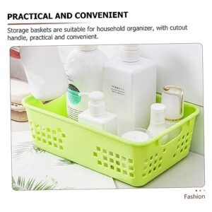 FONDOTIN 4pcs Plastic Storage Basket Storage Bins Laundry Basket Storage Baskets for Shelves Small Plastic Boxes Bathroom Organizer Washing Basket Plastic Basket for Organizing Pp