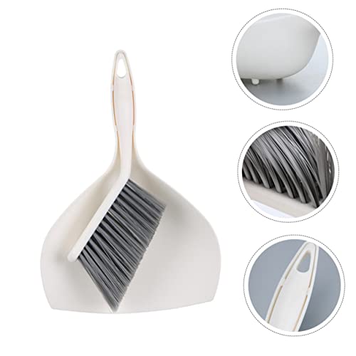 COOLHIYA 1 Set Children's Dustpan Broom Desktop Cleaning Supplies Pet Cage Broom Mini Desktop Dustpan Broom for Kid Broom Desk Cleaning Broom Sweeper Broom Keyboard Broom White