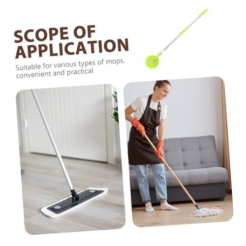 Anneome Rotating Mop Rod Replacement Mops Stick Pole Commercial Cleaning Mop Handle Detachable Mop Pole Mop Head for Rotary Mop Bucket Domestic Straight Mop Rods Green Stainless Steel