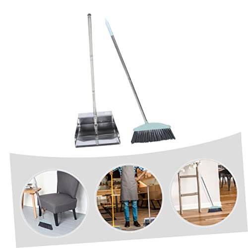 SOESFOUFU 1 Set Garbage Shovel Broom with Dustpan Household Brooms Broom Pan Broom and Dustpan Kit Outdoor Dust Pan Standing Dust Pan with Broom Kit Floor Broom Angle Brooms Stainless Steel