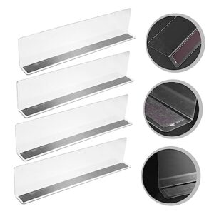 WHAMVOX 4pcs Shelf Divider Closet Shelf Separators Store Goods Separators Shelves Organizer Adjustable Shelves Book Dividers for Shelves Clear Shelf Clear Shelves L-Shaped Side Divider PVC