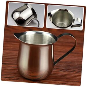 COLLBATH Stainless Steel Milk Cup Tea Fairness Cup Espresso Machine Coffee Creamer Cream Frothing Cups Sauce Jug Pitcher Espresso Shots Steaming Pitcher Creme De Menthe Syrup Bar Cup Silver