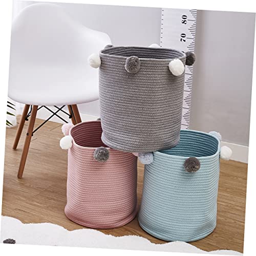 Levemolo Laundry Bucket Shelf Storage Basket Cotton Laundry Bin Extra Large Cotton Rope Basket Blanket Basket Container Large Laundry Bag Washing Basket Woven Cotton Basket Light Grey