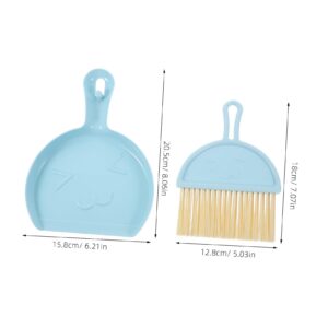 QUMIIRITY 1 Set Broom to Clean up Brooms Automotive Combos Cars Detailing Brush Mini Hand Broom Desktop Cleaning Broom Dustpan and Small Cleaning Brush Mini Broom Dust Pan Keyboard Pp Blue