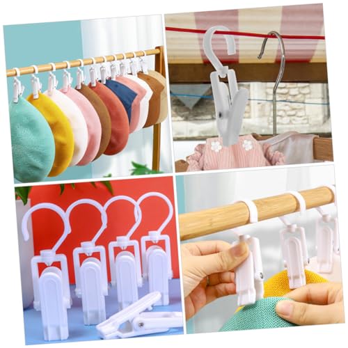 GETAJGHSD 20pcs Towel Clip Kitchen Office Hook Clip with Hooks Drying Hook Simple Laundry Hanger Clip Laundry Clips for Drying Clips Laundry Hooks Clothes Hangers Hooks Clip Plastic White