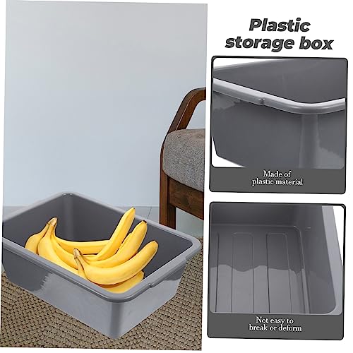 HOOTNEE Plastic Rectangular Tub Storage Bins Bus Basin Collapsable Dish Washing Tub Foot Soak Tub Commercial Tote Tub for Home Utility Tote Plastic Storage Bin Commercial Tote Tubs Grey