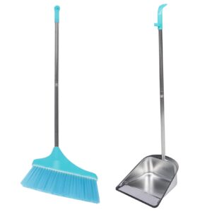 orfofe 1 set stainless steel dustpan long handle dustpan broom with angle kitchen broom household dustpans kitchen dustpan garden broom dustpan for office dust pan and brush whisk plastic