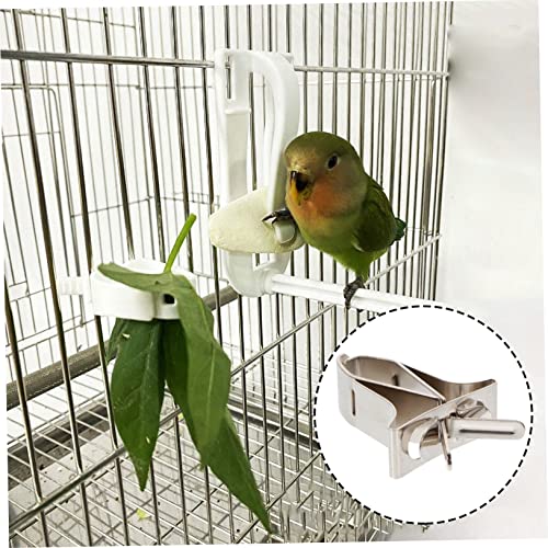 ORFOFE 6 Pcs Food Tongs Parrot Cage Food Clips Bird Foraging Toy Pet Supply Bird Vegetable Clip Hamster Feeder Clips Hamster Food Holder Clips Bird Cage Food Clips Silver Stainless Steel