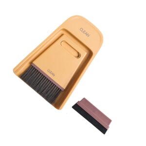 soesfoufu 1 set cage cleaner desktop cleaning broom soft bristle broom cleaning brushes for household use mini broom dustpan keyboard cleaning brush household cleaning yellow