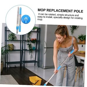 Gogogmee Mop Pole Floor Mop Rod Base Replacement Micro Fiber Mop Pedal Turnicate Mop Handle Commercial Velda Broom Handle Threaded End Mops for Floor Cleaning Mop Heads Stainless Steel Blue