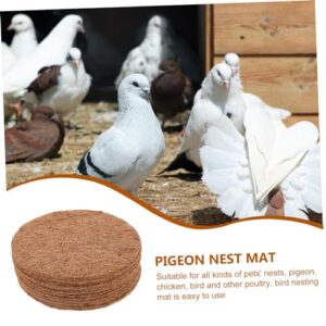 CORHAD 12pcs Pigeon Nest with Brown Cushion Budgie Bird Eggs Nesting Pads Fleece Bird Eggs Mat Nest Pads Chicken Bird Breeding Supplies Bird Hatching Incubator Bird Racing Mat Coop Coir