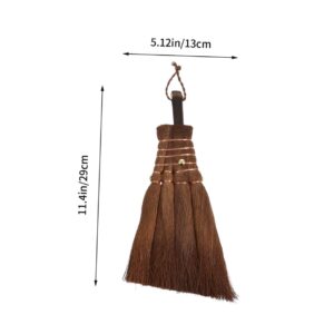 STOBAZA 2pcs Small Broom Handheld Broom Asian Straw Soft Broom Desk Cleaning Brush Natural Hand Broom Corn Whisk Broom Sweeper Broom Cleaning Broom Desktop Dust Broom Light Brown Palm