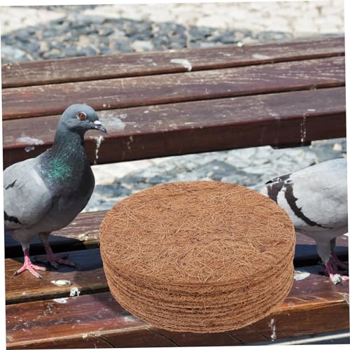 CORHAD 12pcs Pigeon Nest with Brown Cushion Budgie Bird Eggs Nesting Pads Fleece Bird Eggs Mat Nest Pads Chicken Bird Breeding Supplies Bird Hatching Incubator Bird Racing Mat Coop Coir