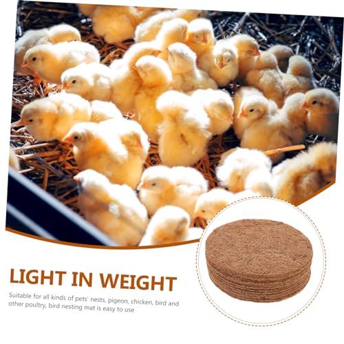 CORHAD 12pcs Pigeon Nest with Brown Cushion Budgie Bird Eggs Nesting Pads Fleece Bird Eggs Mat Nest Pads Chicken Bird Breeding Supplies Bird Hatching Incubator Bird Racing Mat Coop Coir