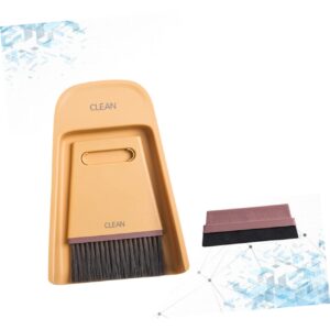 SOESFOUFU 1 Set Cage Cleaner Desktop Cleaning Broom Soft Bristle Broom Cleaning Brushes for Household Use Mini Broom Dustpan Keyboard Cleaning Brush Household Cleaning Yellow