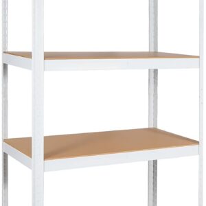 5 Tier Laminated White Metal Shelving Unit Adjustable Garage Storage Utility Rack Heavy Duty Shelves Organization Multipurpose Shelf Warehouse Basement Pantry 29" W x 12" D x 59" H 1Pack, White