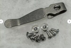 titanium deep pocket clip with stainless screws for spyderco shaman c229gp